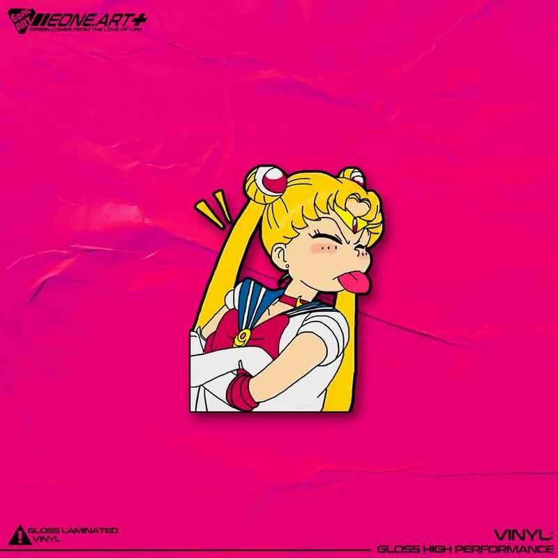 Eone Reflective Car Sticker Sailor Moon Moon Hare Looking Back Out ...