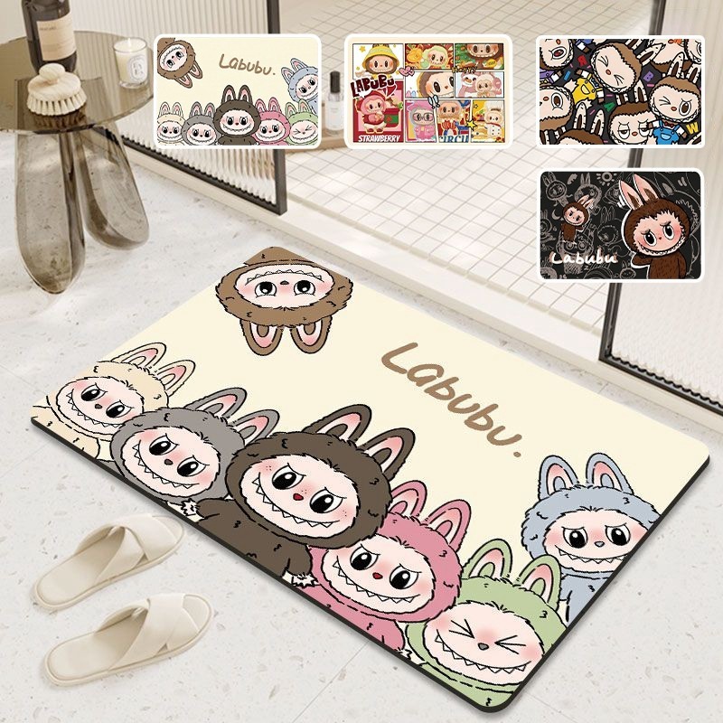 Creative Labubu Floor Mat Cute Cartoon Bathroom Entrance Pad Non-slip ...