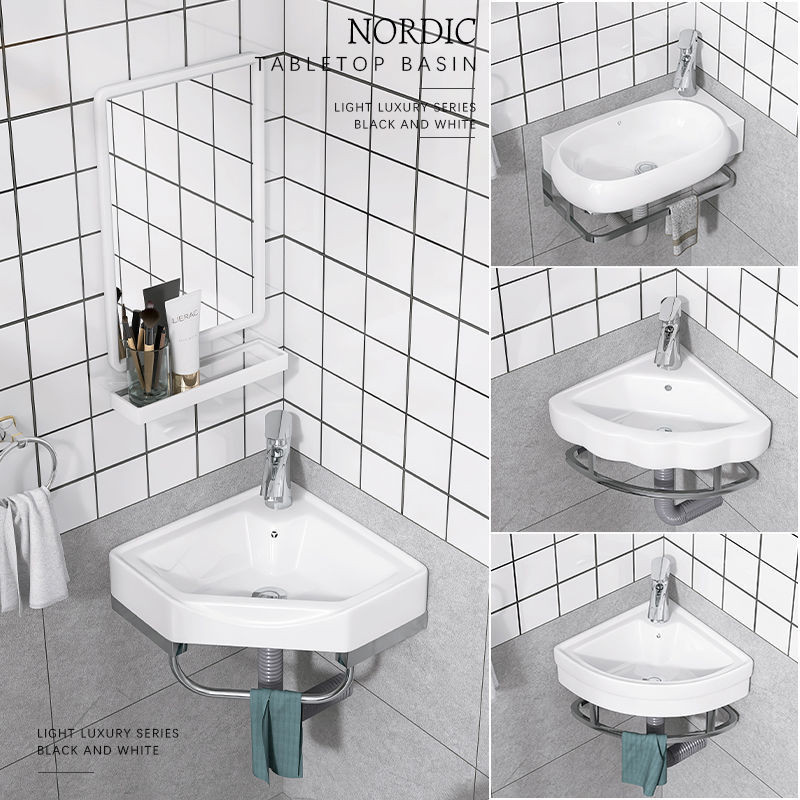 Toilet Triangle Wash Basin Home Balcony Basin Wall-Hung Basin Wall ...