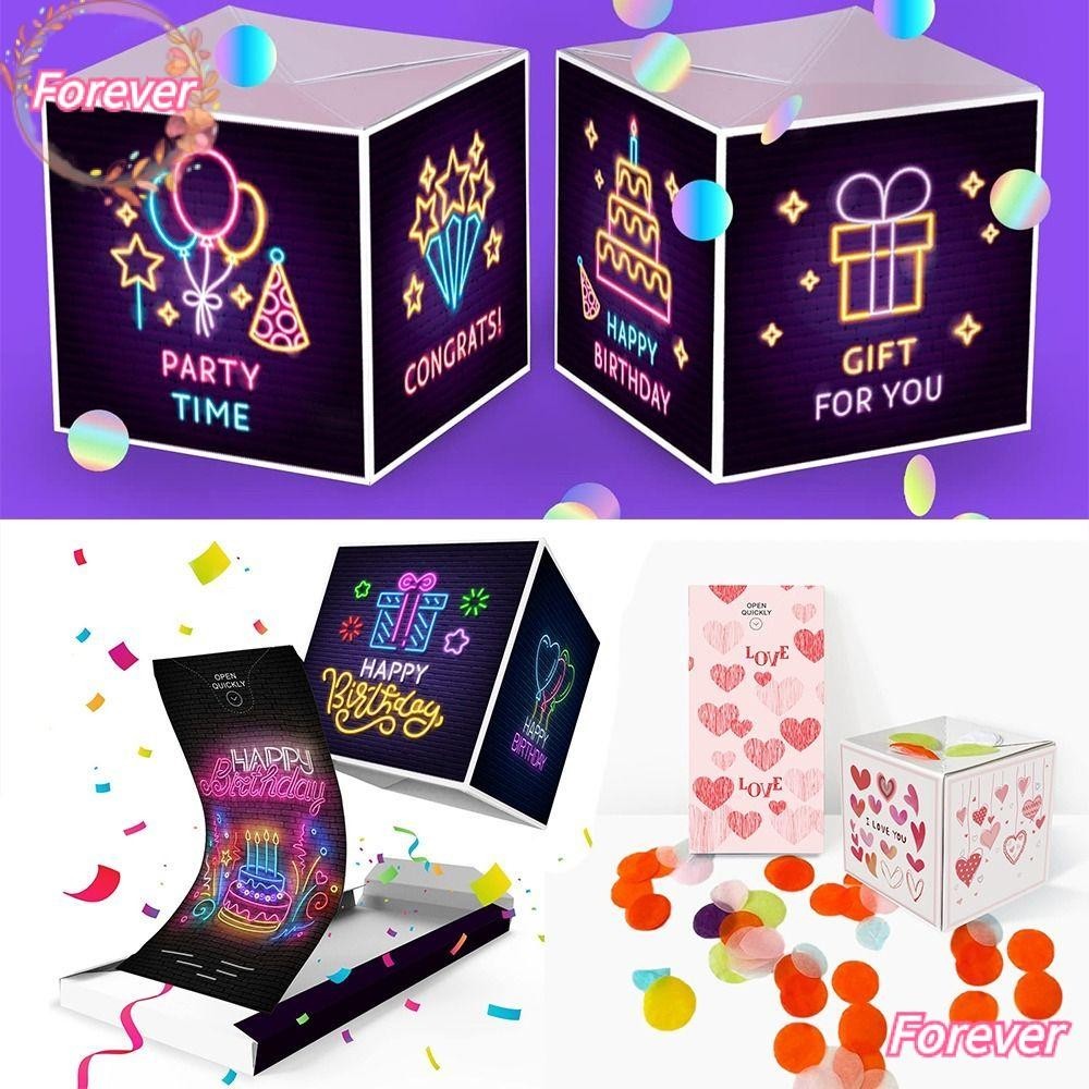 FOREVER Exploding Confetti Surprise Card, Anniversary Party Decorations Creative Bounce Box ...