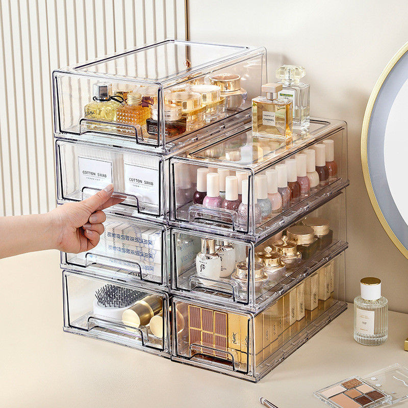 Clear Stackable Storage Drawer Box | Multi-Purpose Organizer for Table ...