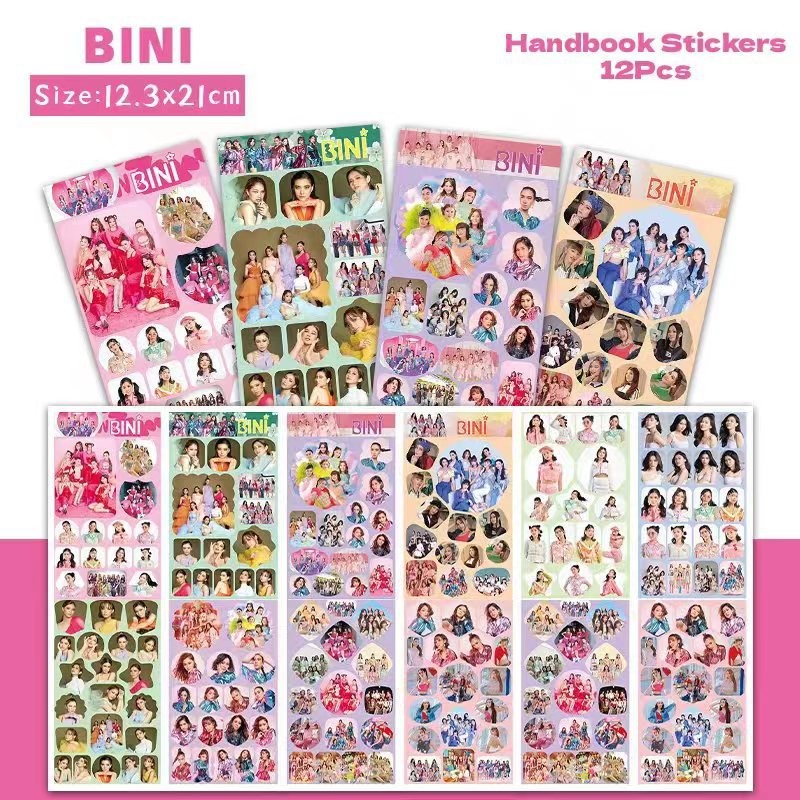 Bini Philippine Girl Group 12 Pieces Exquisite Set Stickers Stickers ...