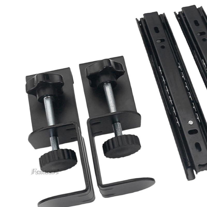 [Fenteer1] Keyboard Clamp Rail Set Metalheavy Duty Slide Out Rail for ...