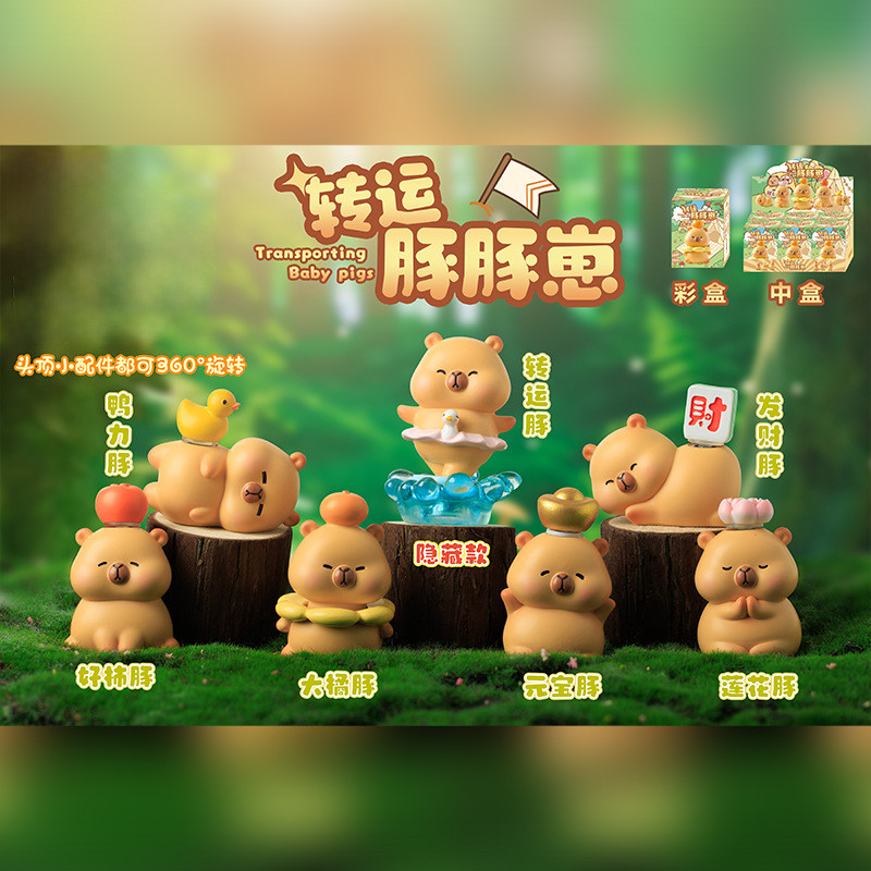 Lucky Capybara Blind box Toys Figure - Mainan kotak buta Capybara ...