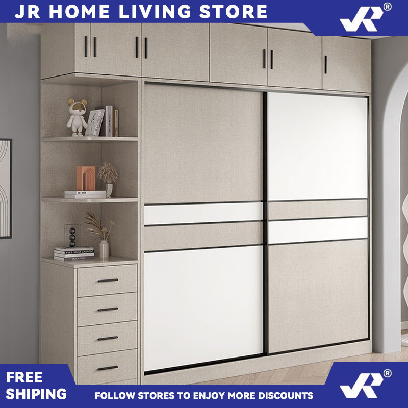 JR Wardrobe Sliding Door Ecological Board Cedar Household Bedroom All ...