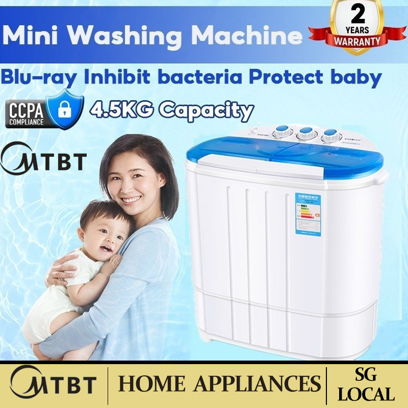 MTBT Mini Washing Machine 2 In1 4.5K Wash Blue Light Sterilization ...