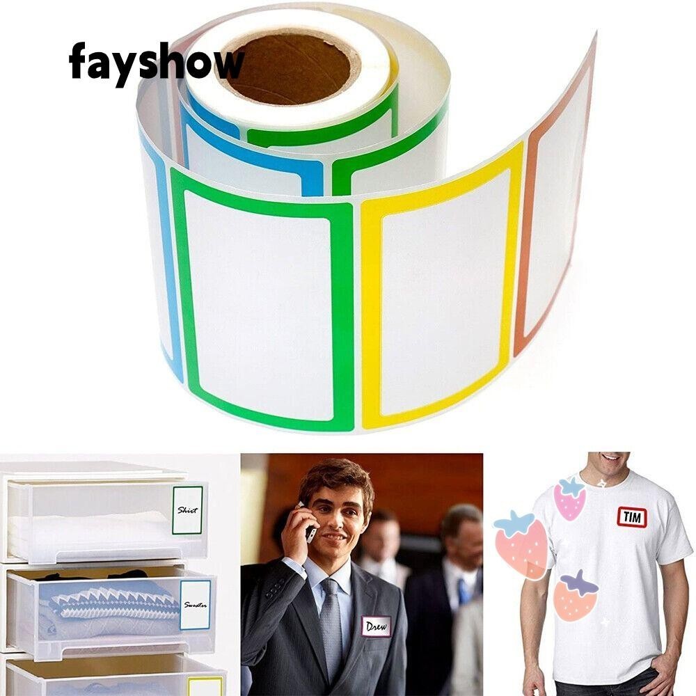 FAY Labels Sticker, 1 Roll Sticker Name Tag Labels, Colorful Adhesive ...