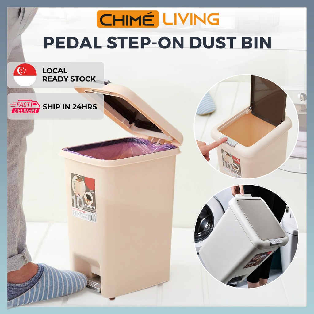 Plastic Dustbin Waste Garbage Rubbish Bin | Dual Opening Floor Bin with ...