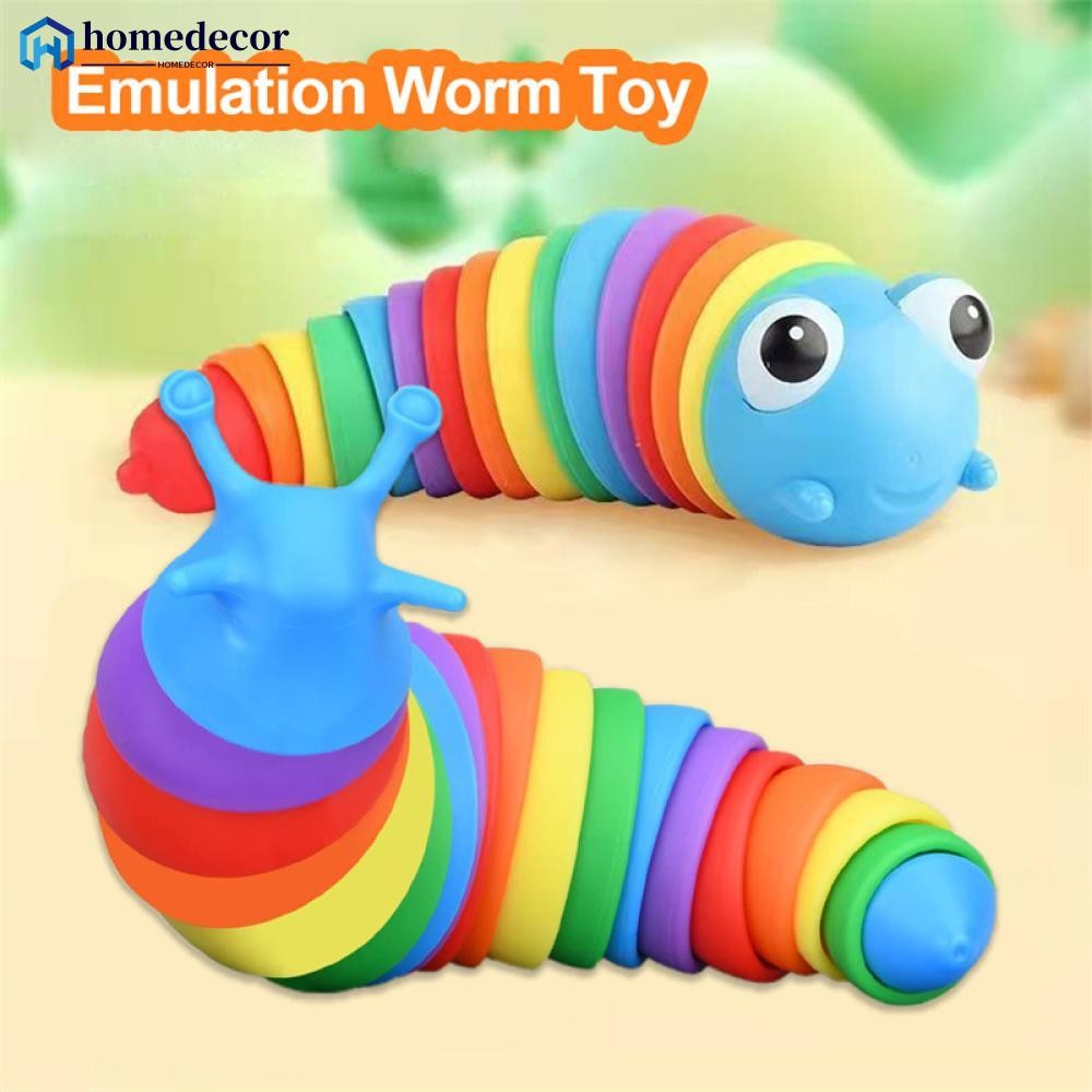 HOMEDECOR 3D Emulation Worm Fidget Toy Slug Articulated Realistic ...