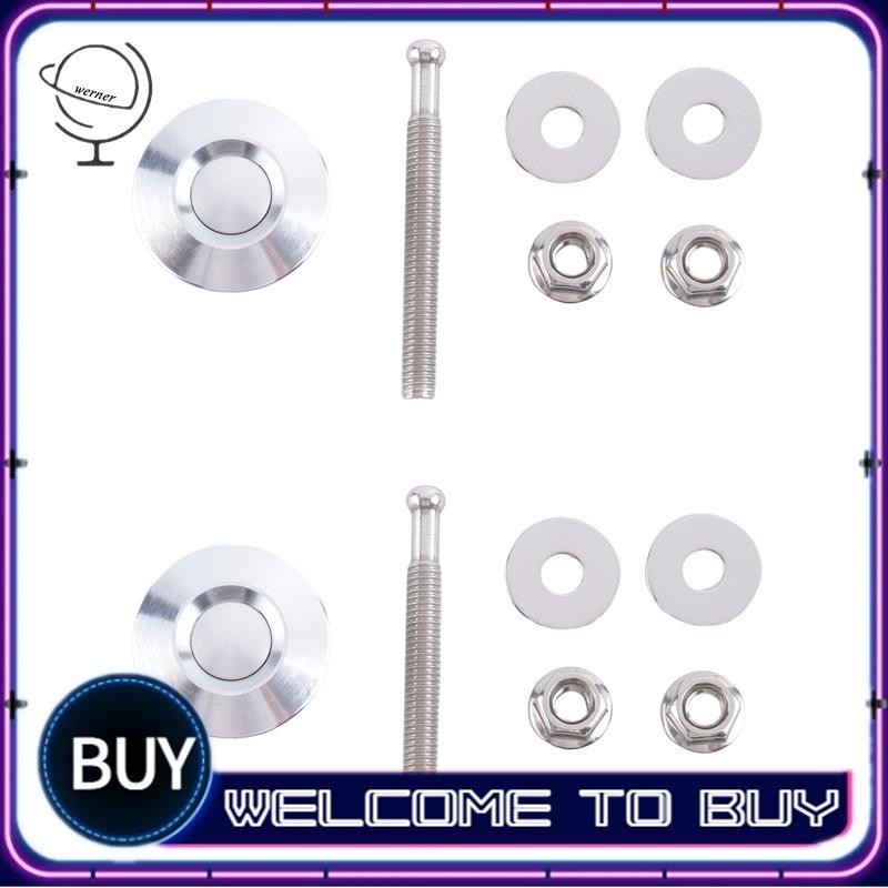 Long Push Button Quick Release Hood Pins Bonnet Lock Clip Latch Bumper ...