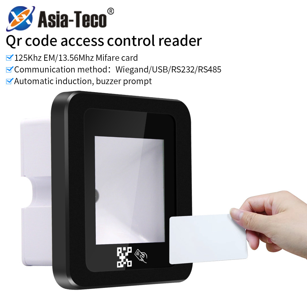 Asia Teco QR Code RFID Reader 125khz/13.56mhz Access Control Card Reader USB TCP Wiegand Scanner ...