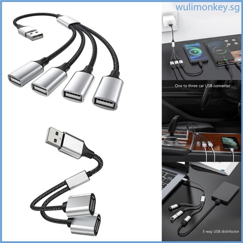 WU USB Type C Male to 2 3 USB Female Jack Splitter Hub Power Cord ...