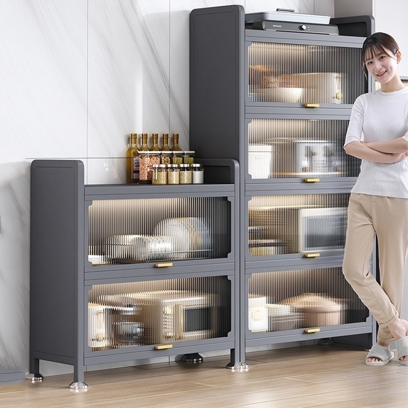 NEW Multi-layer 2022 Metal Grey Storage Cabinet Oven Shelf Kitchen Rack ...