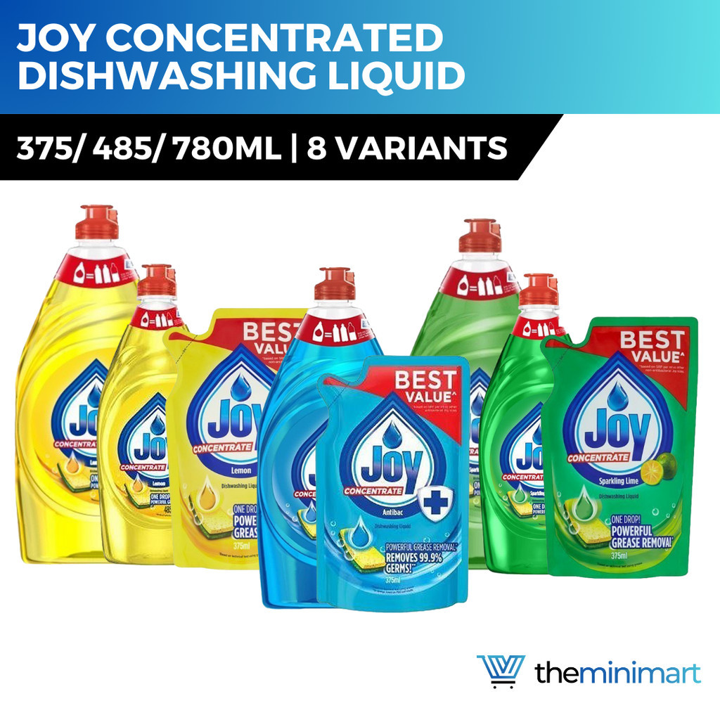 Joy Concentrated Dishwashing Liquid 485ml 780ml Refill 375ml Sparkling ...
