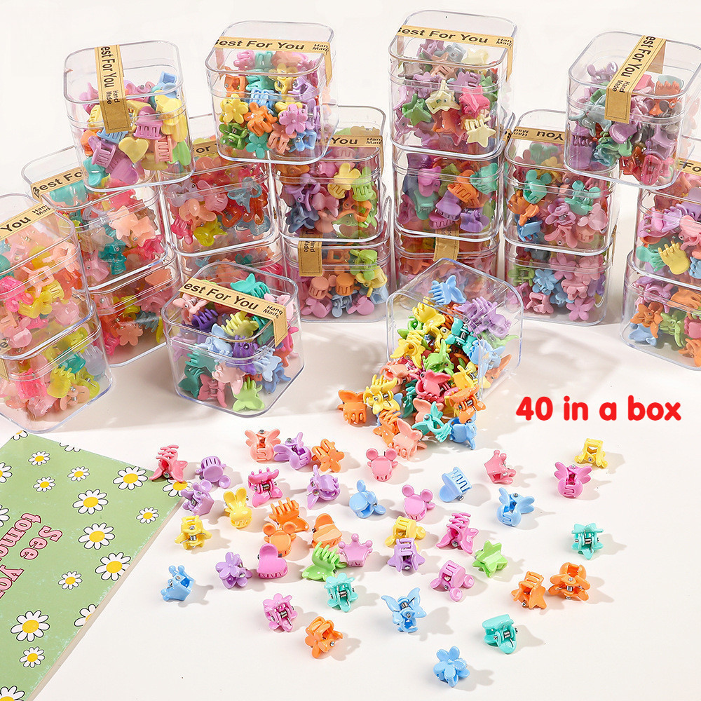 Box Boxed 40 Small Size Hair Clips Colorful Braided Hair Broken Hair ...