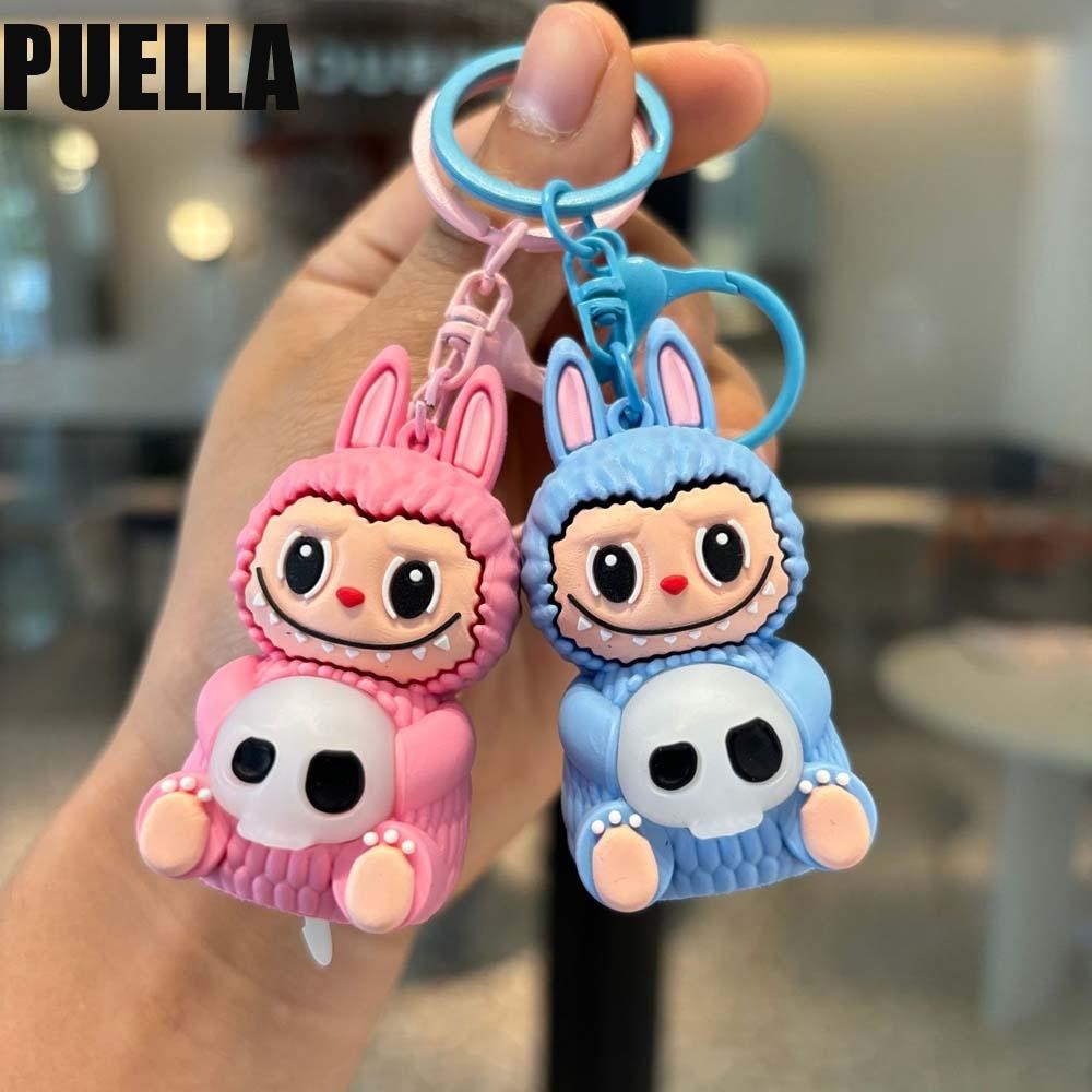 PUELLA Labubu Pendant Keyring, Anti-lost Kawaii Labubu Doll Keychain ...