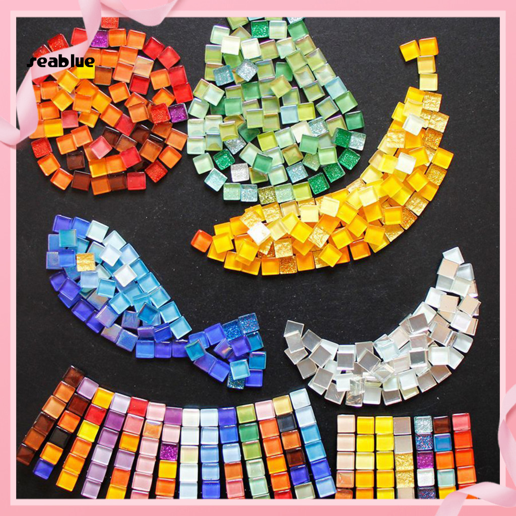 [SE] Mosaic Tile Kit Colorful Mosaic Tiles 100g/bag Clear Square Mosaic ...