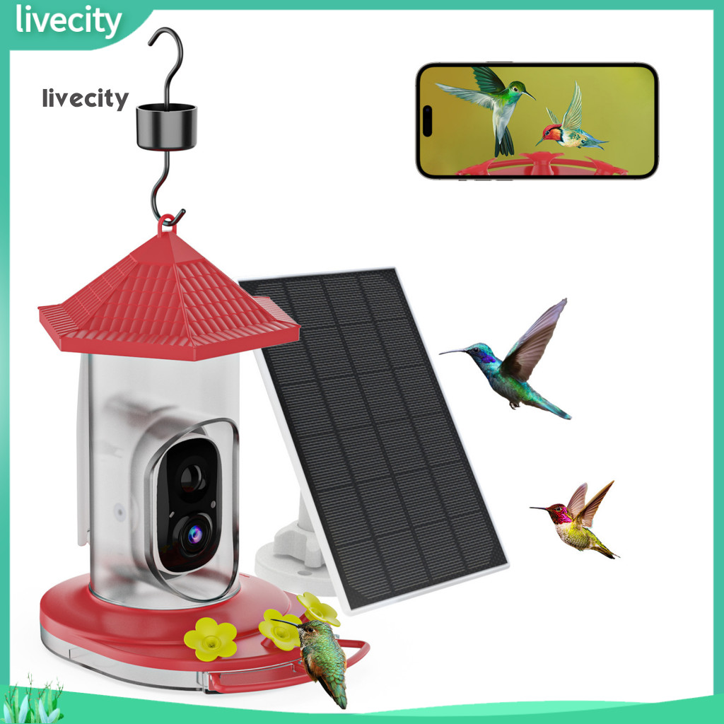 livecity| Smart Bird Feeder with Solar-powered Camera Remote Bird ...