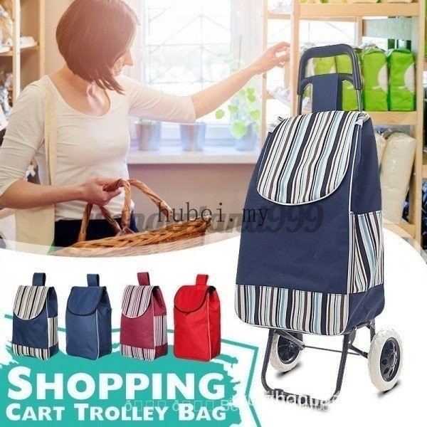√(Ready stock) shopping cart carts trolley canvas bag market pull ...
