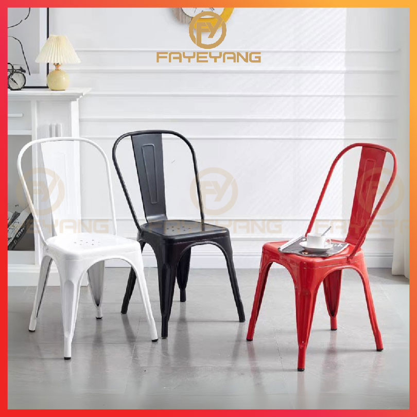 FAYEYANG Industrial Bar Chair Kerusi Makan Besi Cafe Bar Stool Cafe ...