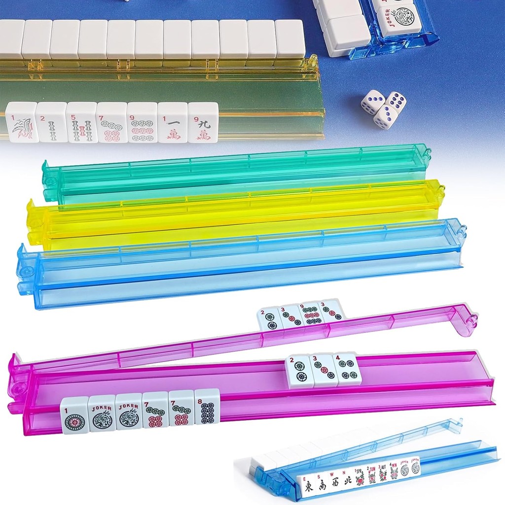 Mah Jongg Integrated Tile Holder and Pusher,Transparent Acrylic Mahjong ...