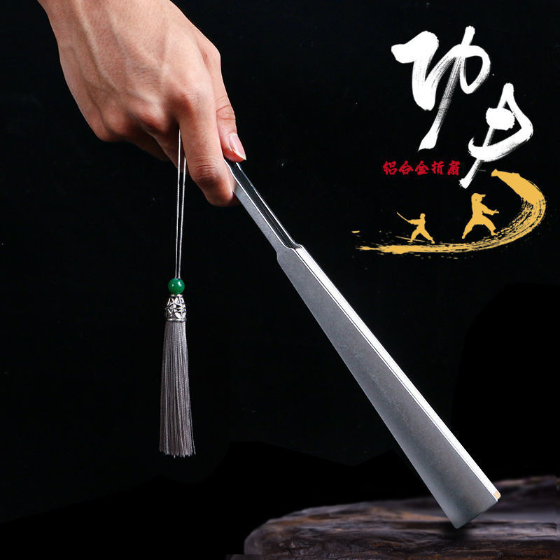 [1203Positive Review]Aluminum Alloy Fan Men Metal Bone Classical ...