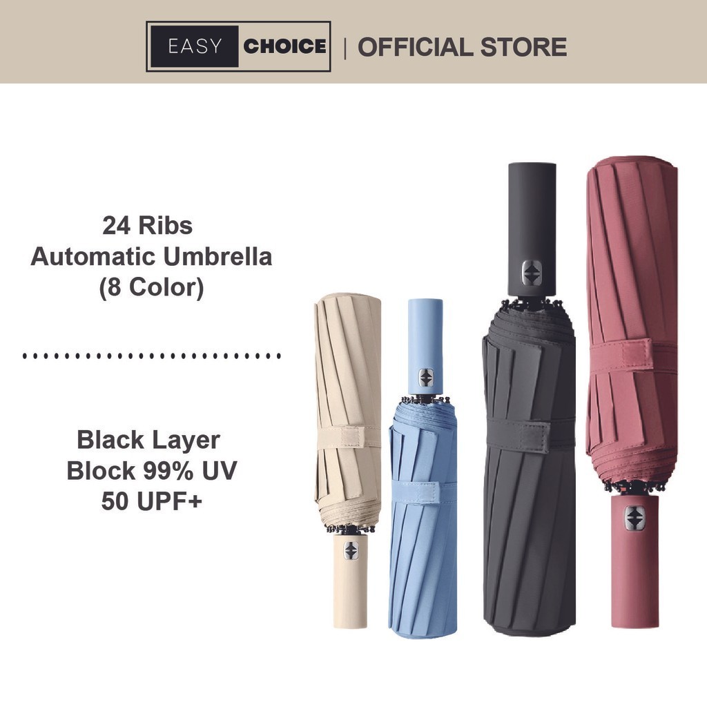 Easy Choice 24 Ribs Automatic Umbrella Storm-resistant Sun Protection ...