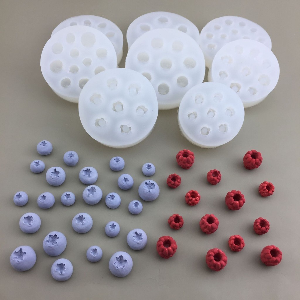 Diy Fruit Series Blueberry Raspberry Silicone Mold Chocolate Fondant ...