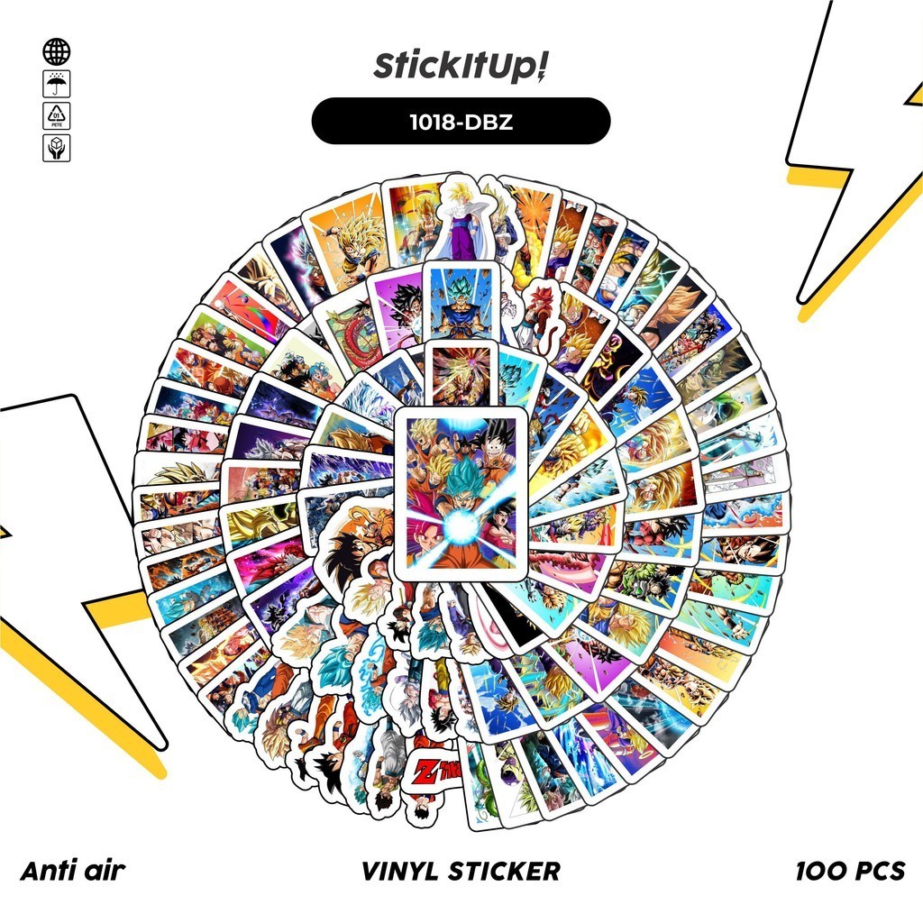 HP 100 Pcs Pack Dragon Ball v3 Stickers Cute Aesthetic Vinyl Waterproof ...