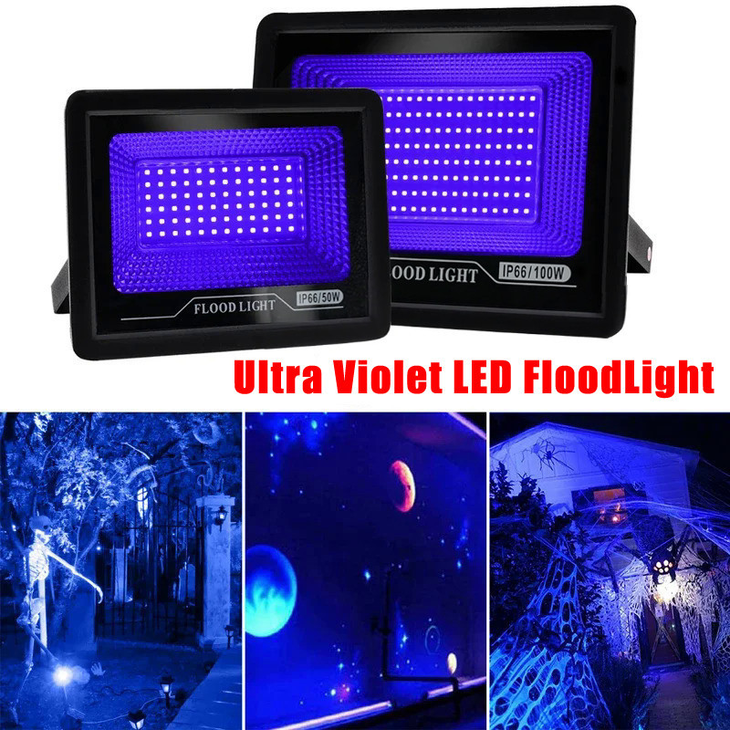 50W 100W 150W UV LED Floodlight Ultraviolet Light IP66 Waterproof LED Black Light Halloween ...