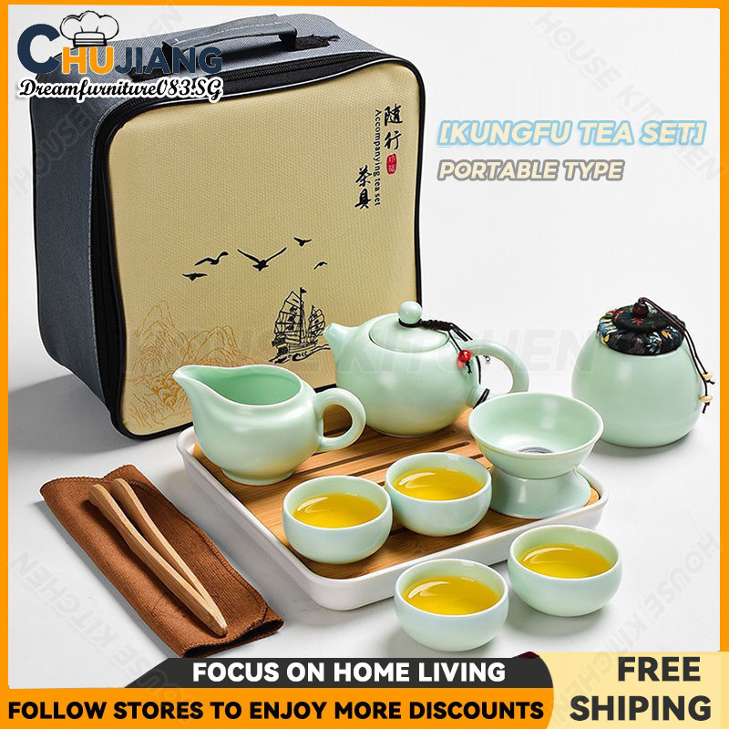 Chinese Tea Set Portable Travel Tea Cup Set Ceramic Kung Fu Tea Sets ...