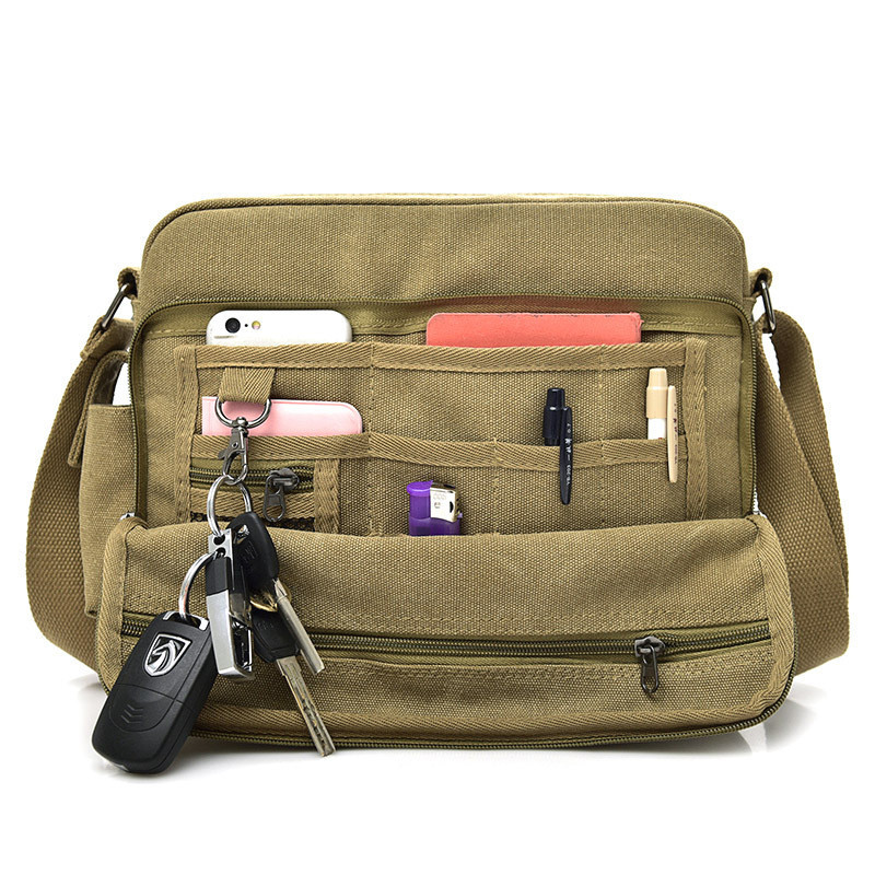 Fashion Trend Canvas Men's Bag Multi-Functional Shoulder Bag Men's ...