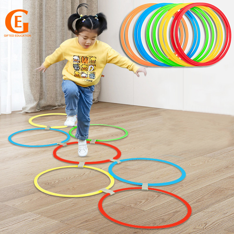 10Pcs Kids Outdoor Toy Hopscotch Jumping Ring Circle Children Sensory Integration Training ...