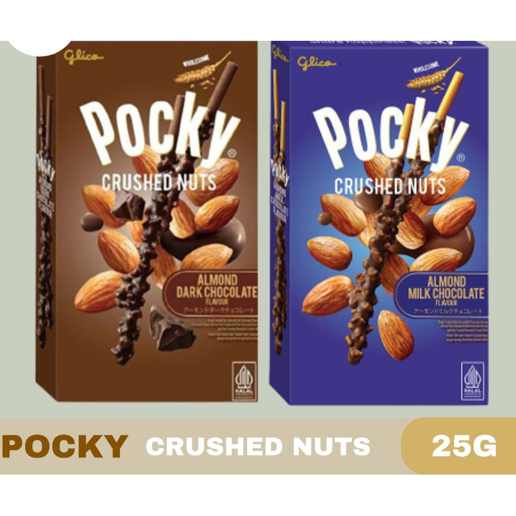 Pocky Crushed Nuts Almond Flavor Almond dark & Almond milk / biscuit ...