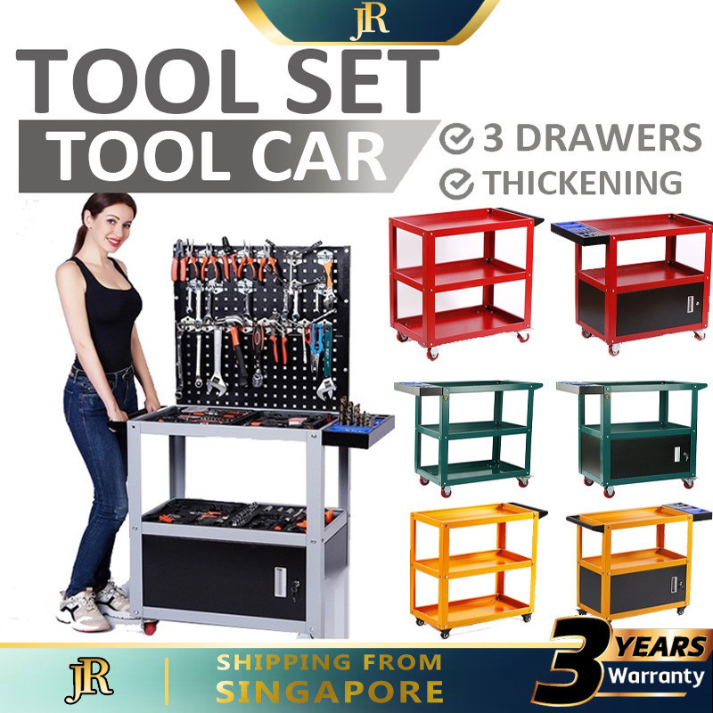 JR Tool Cart Trolley Mobile Tool Box Cart Auto Repair Parts Cart Multi ...