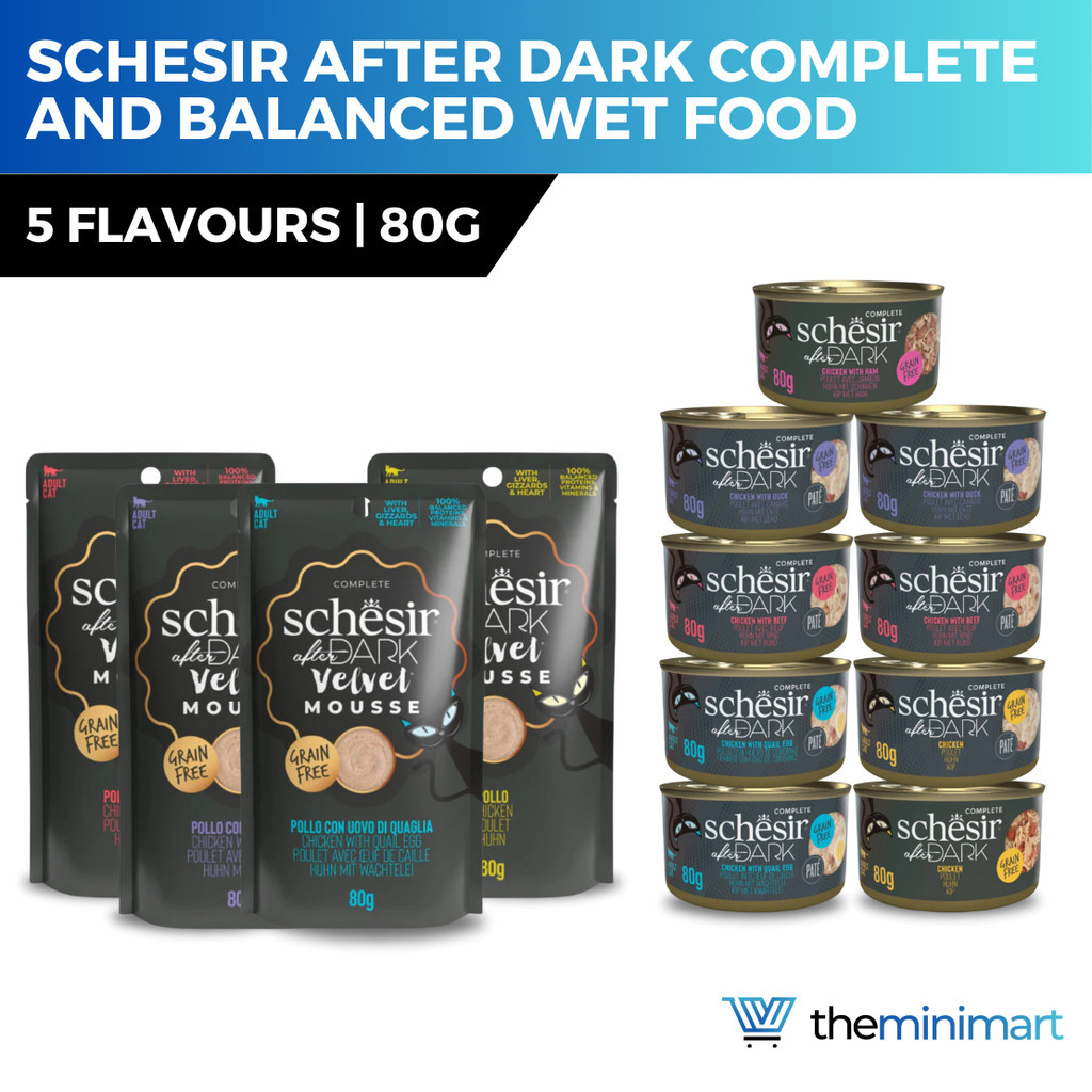 Schesir After Dark Wet Food 80g - Complete & Balanced for Adult Cats, Nutrient-Rich Formula ...