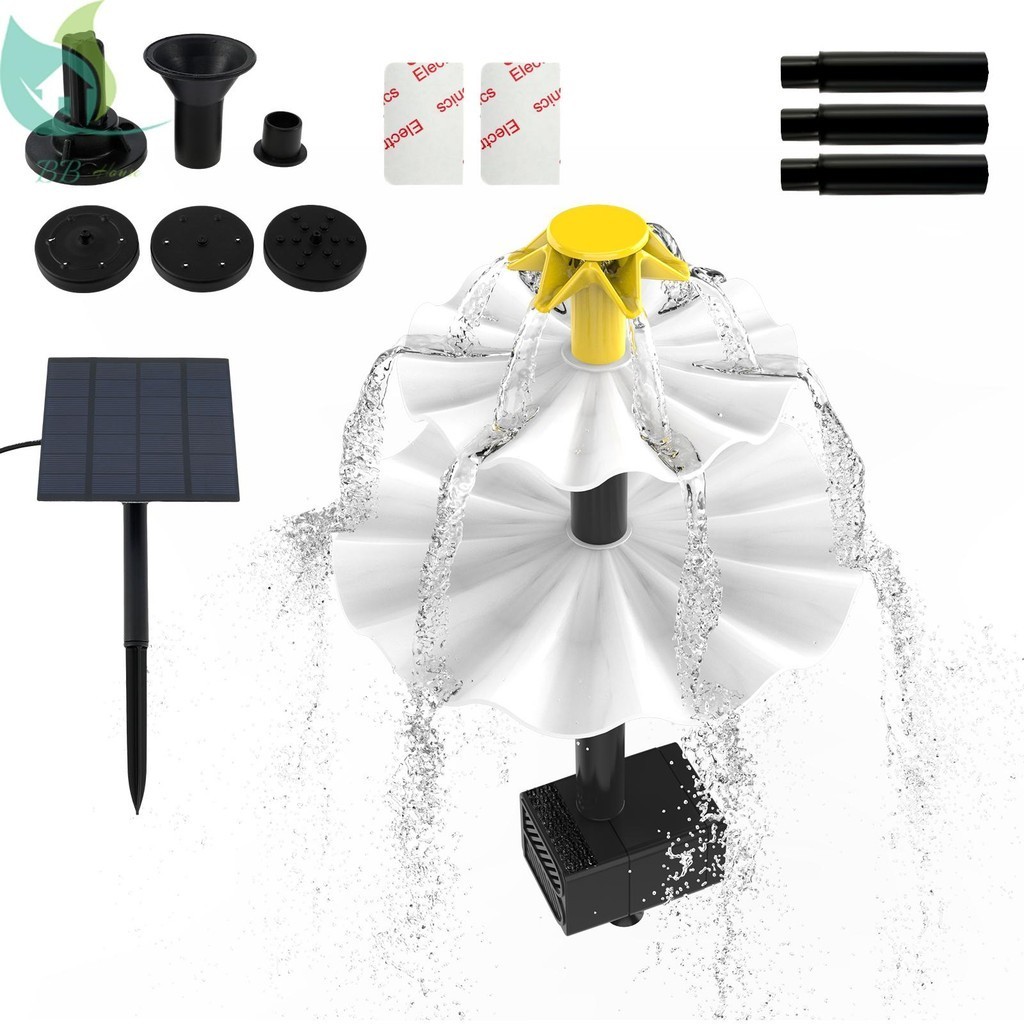 Solar Water Pump with Panel 2.5W DIY Solar Fountain Pump Kit with 6 ...