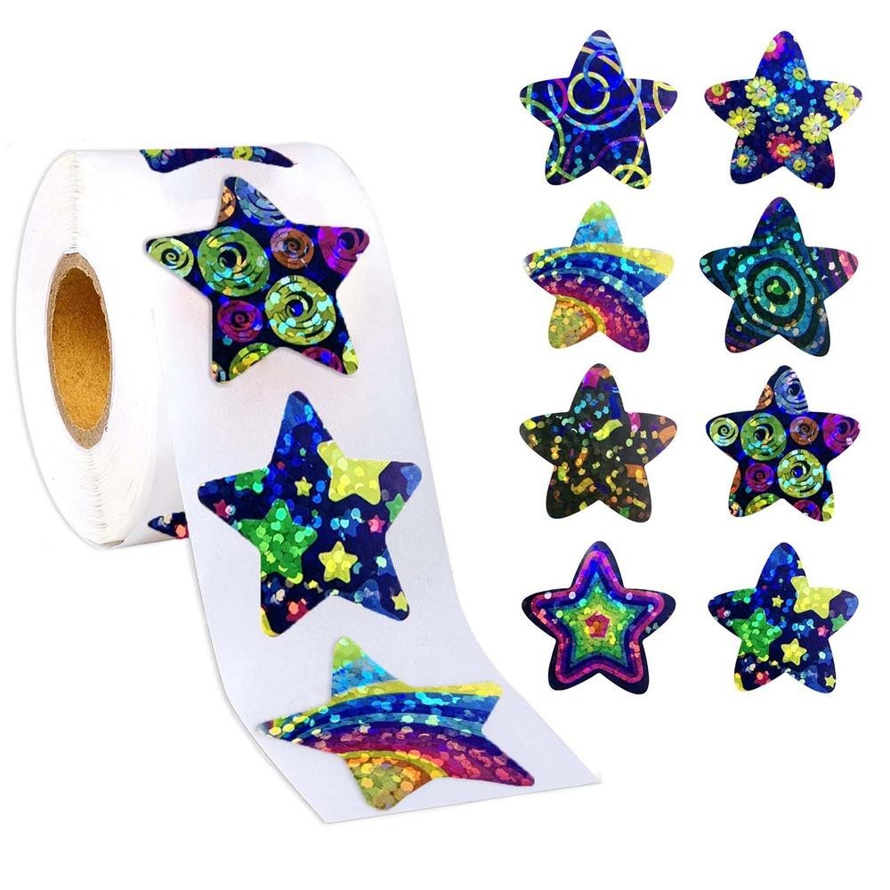 500pcs/roll Multi-color Small Star Stickers Roll Colored Self Adhesive ...