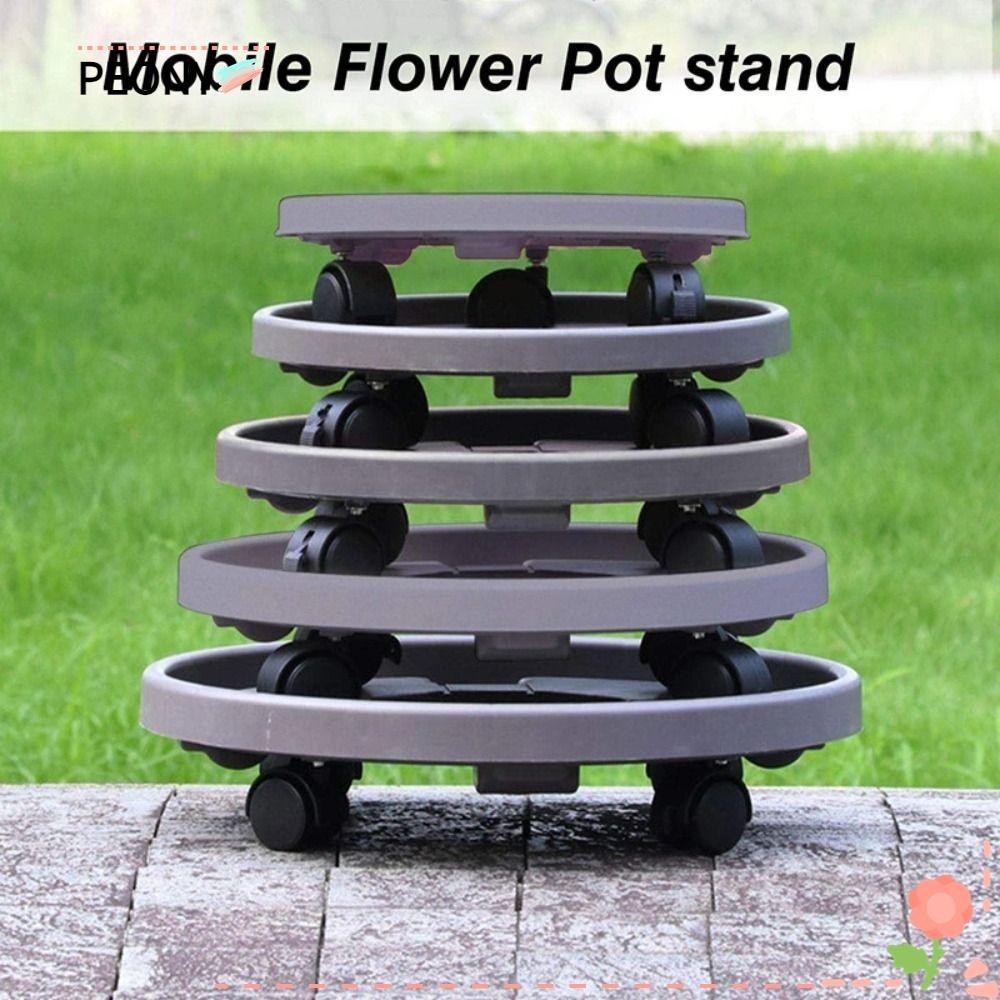 PEONIES Flower Pot Wheels, Rolling Movable Flower Pot Stand, with Water ...