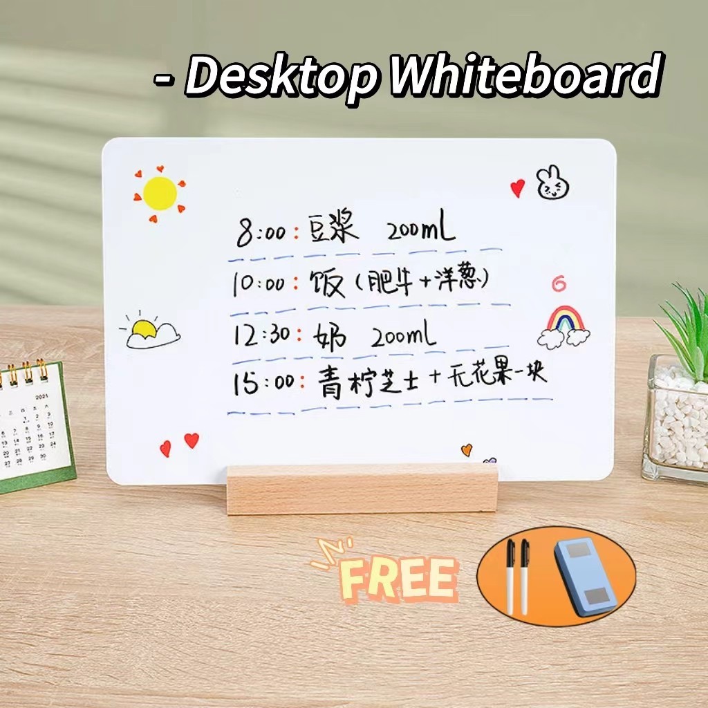 Desktop Tiny Whiteboard Double-Sided Writable Desktop Office Drawing ...