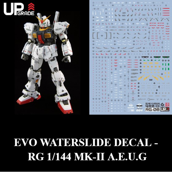 EVO Waterslide Decal - RG 1/144 Mk-II AEUG (White) (Fluorescent) Gundam RX-178 MK 2/MK-2/MK2/MK ...