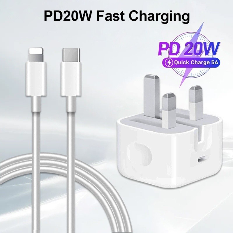 PD 20W Charger UK Plug-in 20W USB-C Power Adapter 5A Quick Charge USB-C ...