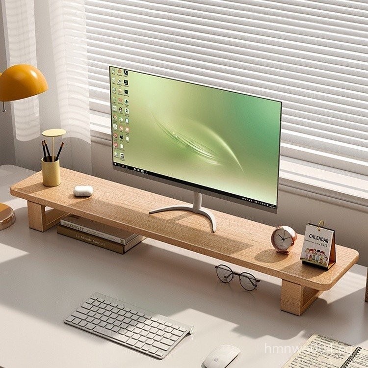 Solid Wood Computer Riser Multi-Functional Computer Desktop Storage ...