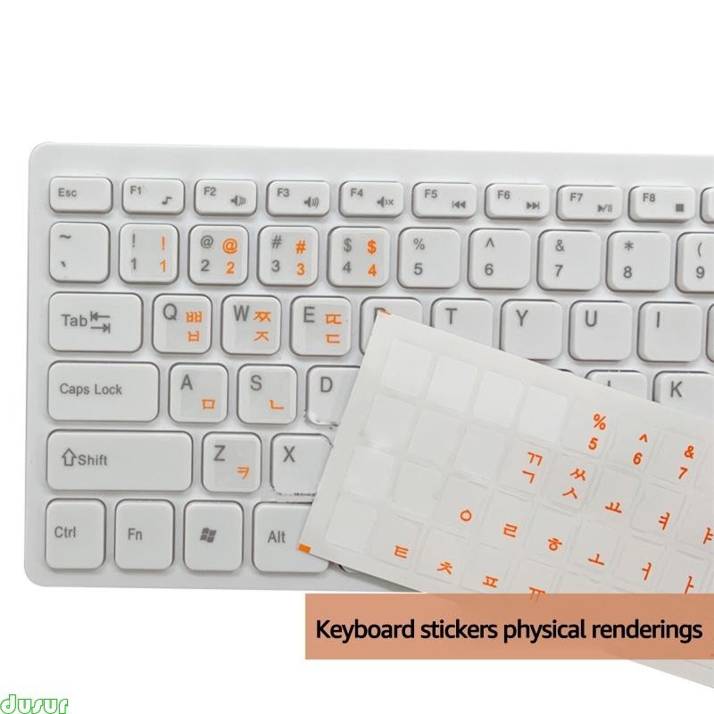 dusur Korean Keyboard Stickers English Replacement Stickers with Clear ...