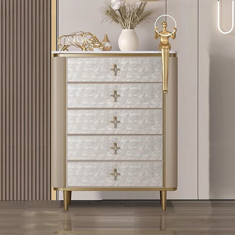 J-H/Shell Cabinet French American Style Living Room Entryway Cabinet ...