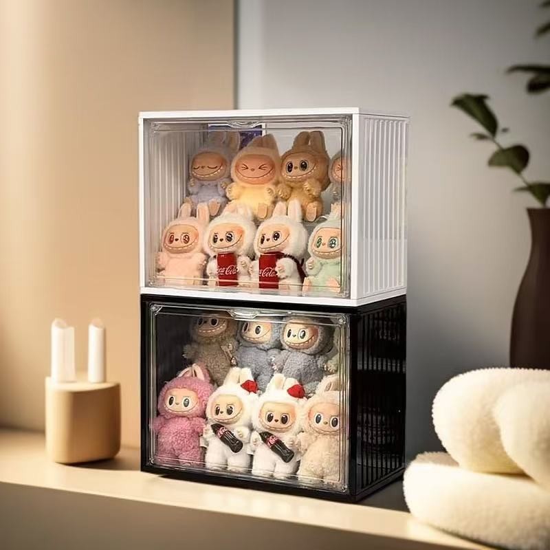 Pop Mart Labubu Figure Storage Display Case Dustproof Acrylic Container ...