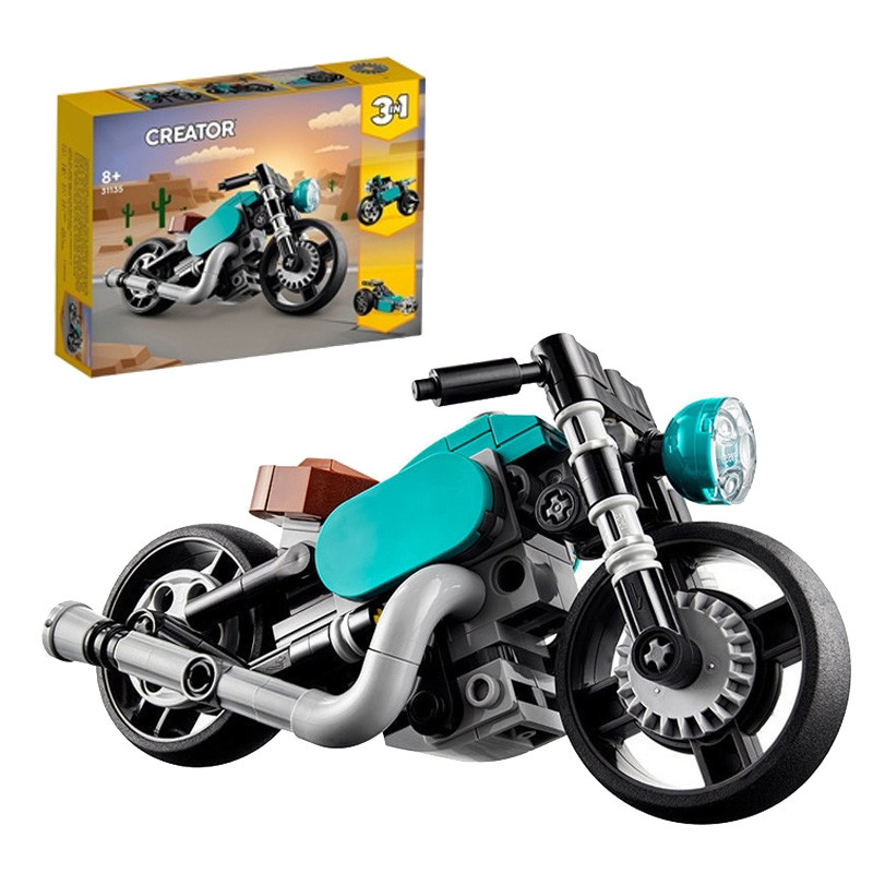 Creator 3in1 Vintage Motorcycle Building Blocks Model 3 Style Change ...