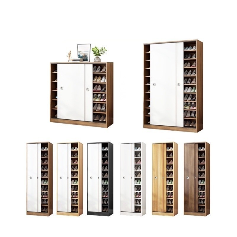 Shoe Rack Home Entrance Simple Modern High Vertical Sliding Door Shoe ...