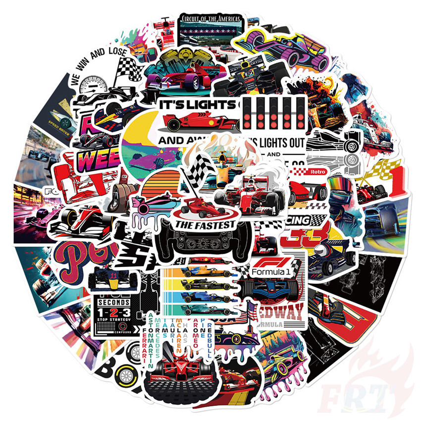 50Pcs/Set F1 Formula One Series 01 Stickers Waterproof DIY Fashion ...