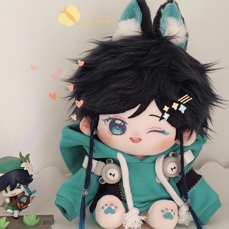 20cm Genshin Impact Mondstadt Venti/Barbatos Cotton Doll Black Hair ...